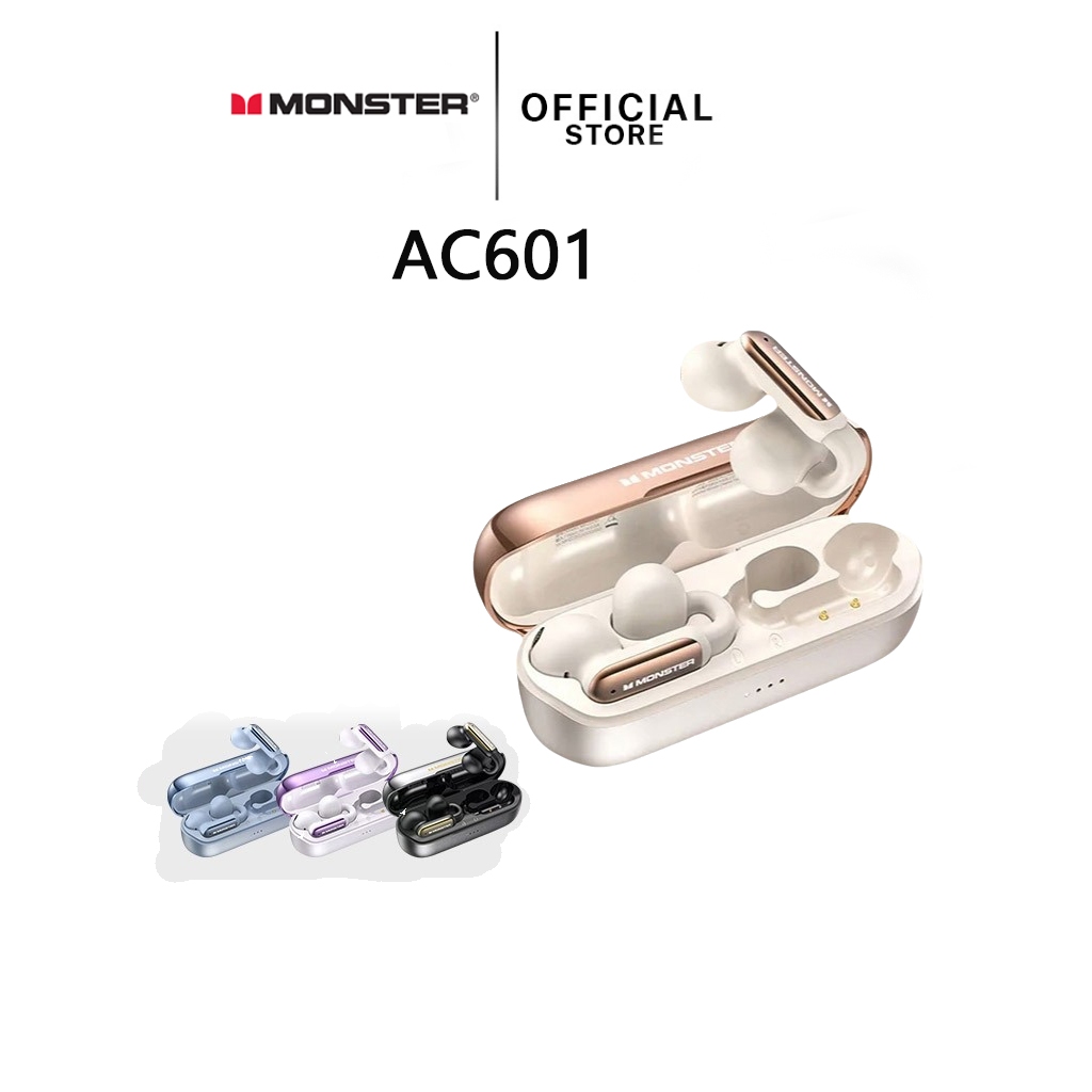 Monster AC601 ชุดหูฟังบลูทูธV5.4 TWS คลิปหนีบหูอายุการใช้งานแบตเตอรี่ ...