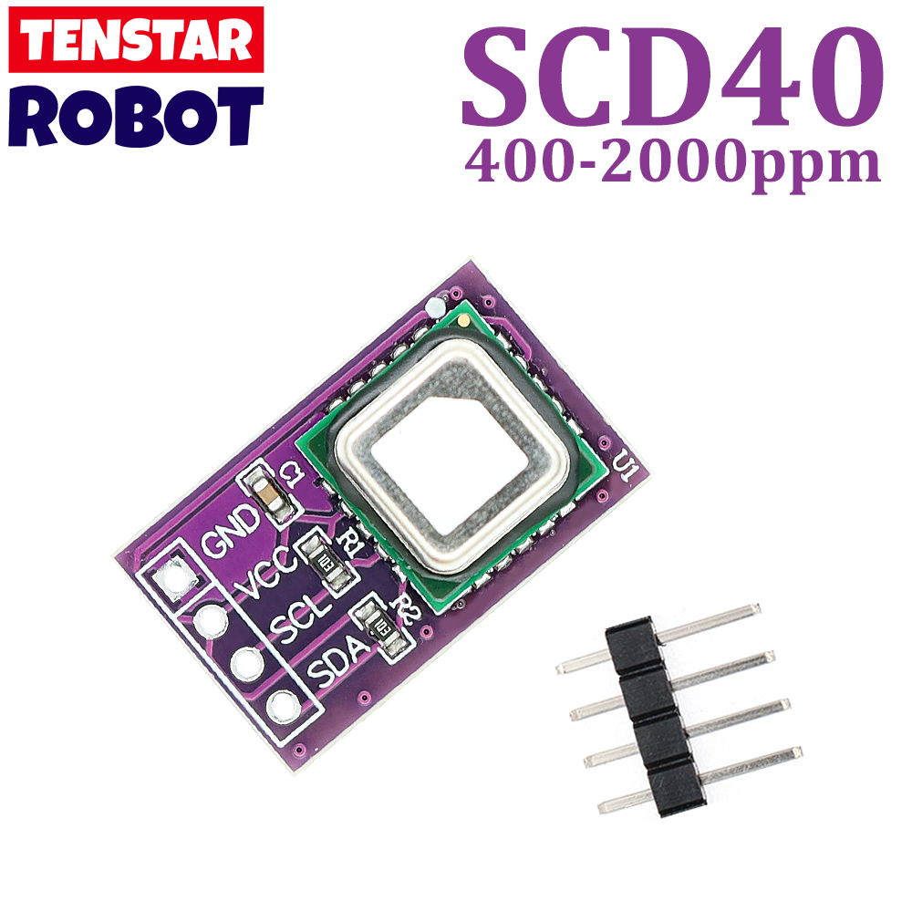 Tenstar SCD40 SCD41 โมดูลเซ็นเซอร์แก๊สตรวจจับ CO2 เซ็นเซอร์อุณหภูมิและ ...