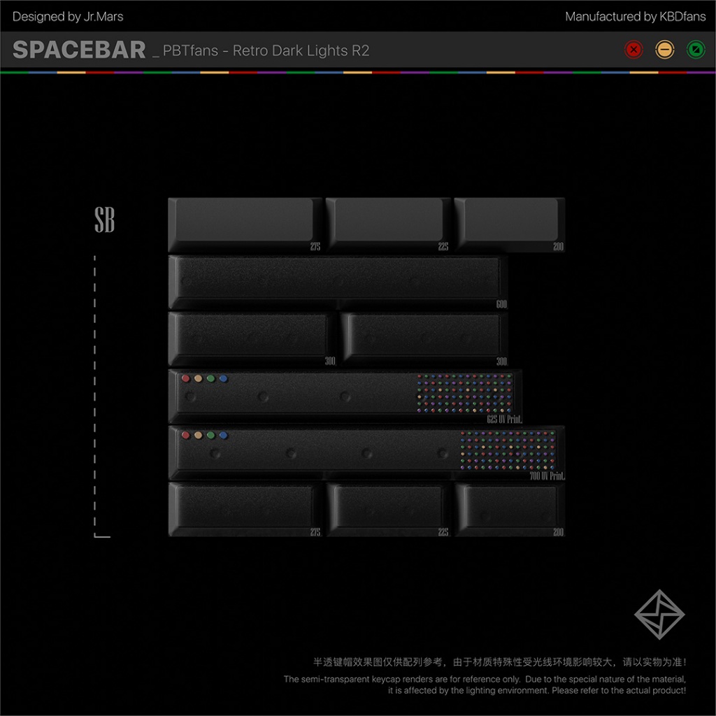 Pbtfans Retro Dark Lights R2 Spacebar/Numpad/Relegendables/Deskamt | Shopee Thailand