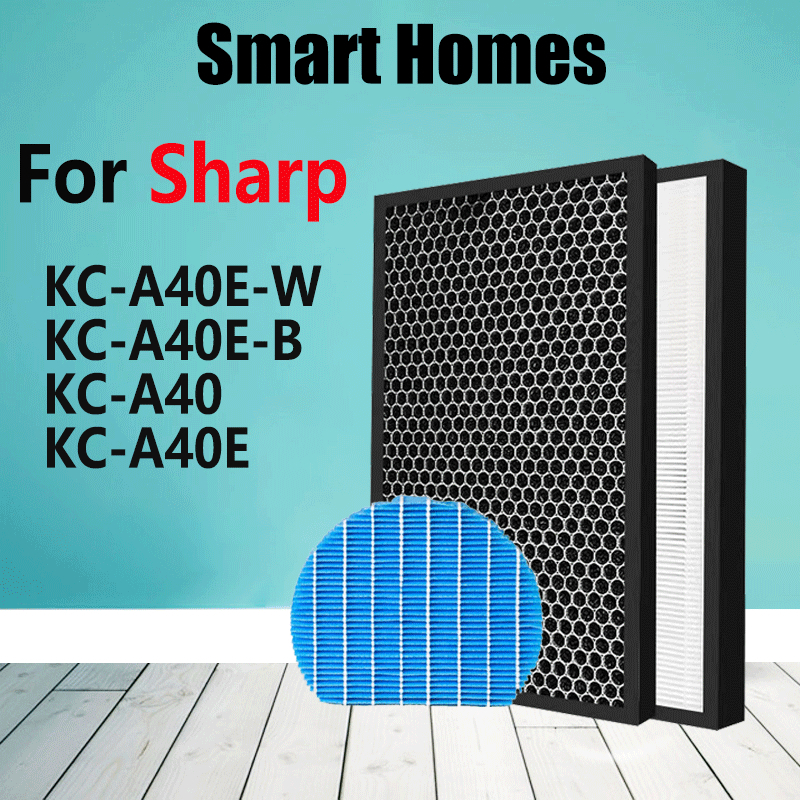 สําหรับ Sharp เครื่องฟอกอากาศ KC-A40E-W KC-A40E-B KC-A40 KC-A40E เปลี่ยน HEPA เปิดใช้งานคาร์บอน ...