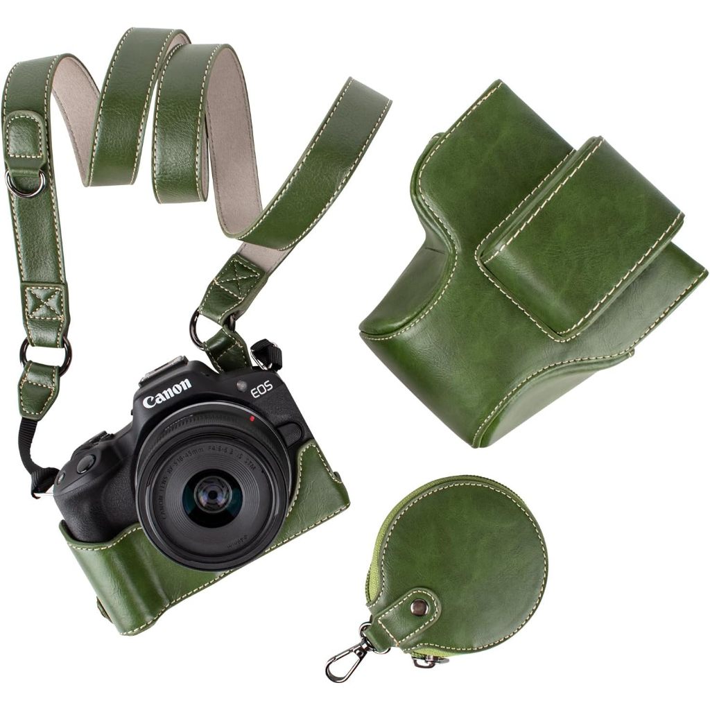 Eos R50 R100 กรณี, Retro PU หนังสําหรับ Canon EOS R50 R100 กล้อง DSLR ...