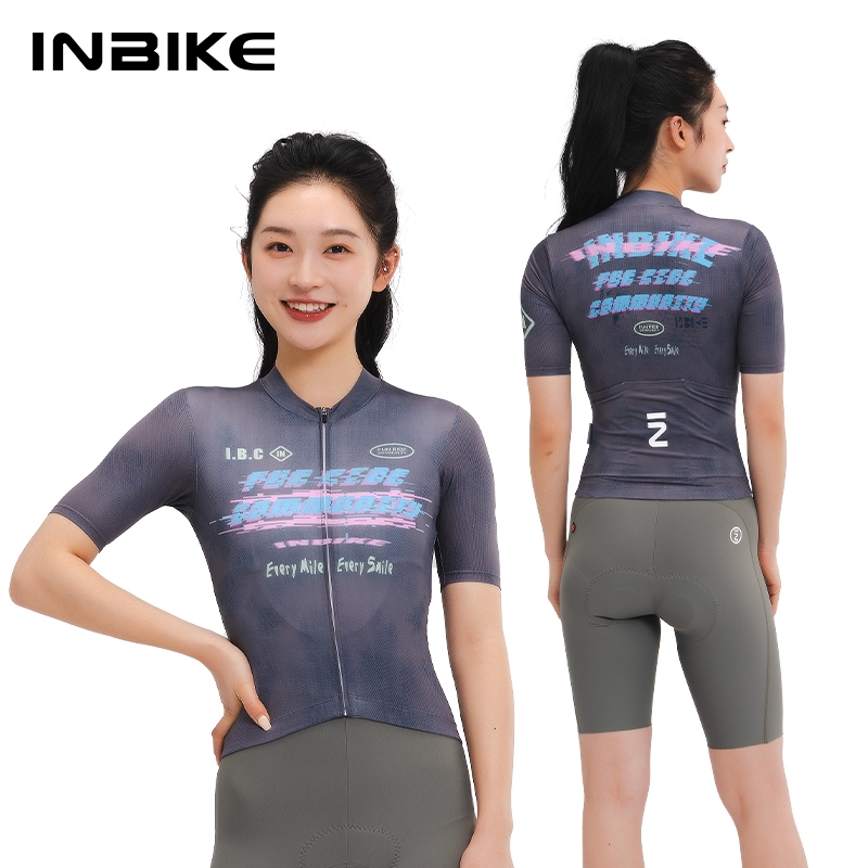 INBIKE ขี่จักรยานย์ผู้หญิงระบายอากาศจักรยานแขนสั้นขี่จักรยานเสื้อฤดูร้อนกลางแจ้ง จักรยานเสือ ...
