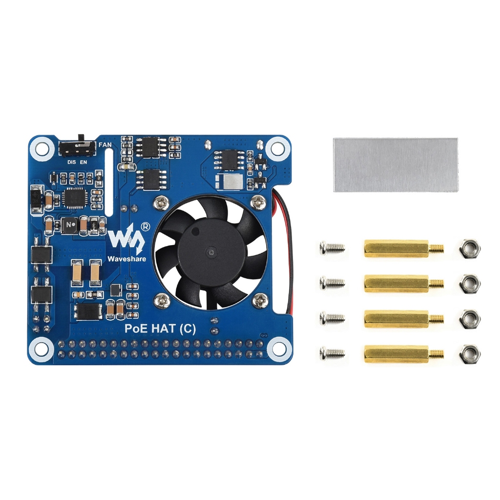 5v 12V Pi4B PoE HAT พัดลมระบายความร้อนขยายสําหรับ RasPi RPI Raspberry ...