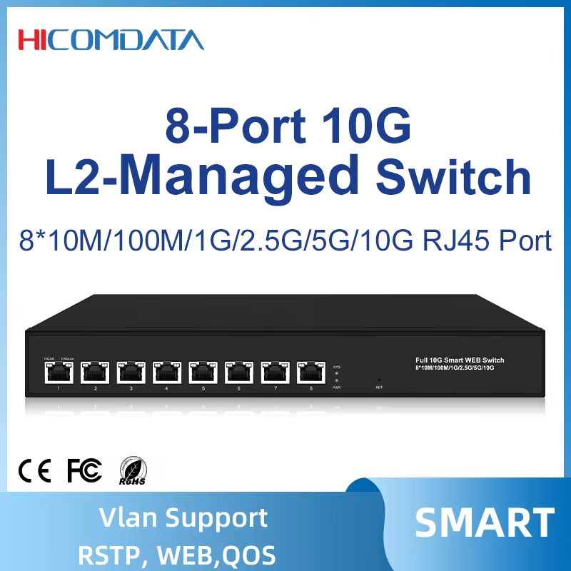 Hicomdata สวิตช์จัดการ 10G 8 พอร์ต Layer2 สวิตช์ไฟเบอร์รองรับ Vlan ERPS Qos ACL | Shopee Thailand