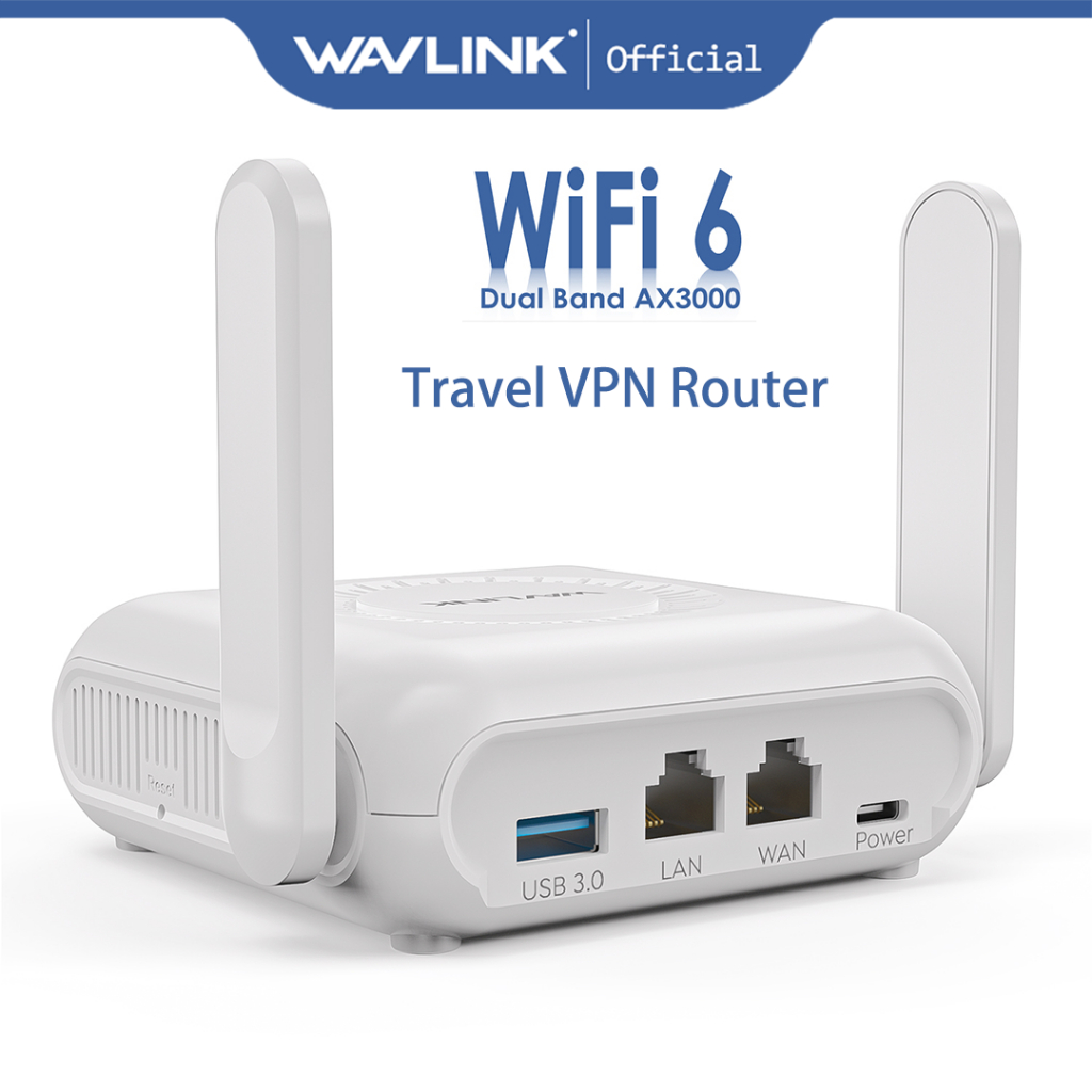 Wavlink AX3000 Wi-Fi 6 Portable Travel VPN Router, USB-C Power Pocket ...