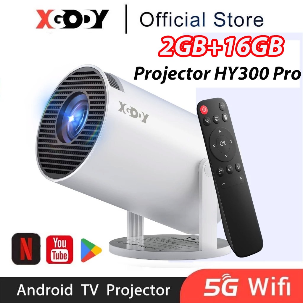 （จัดส่งในท้องถิ่น）XGODY Gimbal 3 โปรเจคเตอร์ 4K Native 1080P Android 11 ...