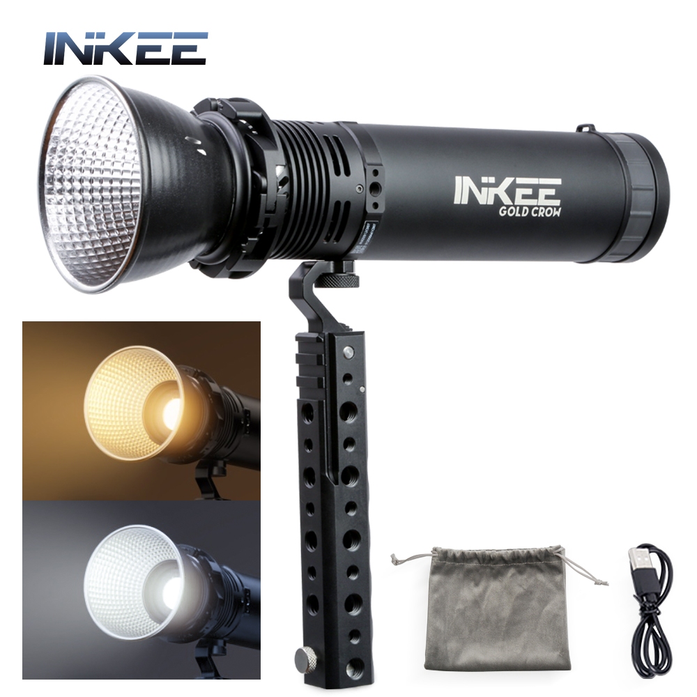 Inkee GC60 Gold Crow 60W 2700K-6500K COB การถ่ายภาพแบบพกพาเติมแสงในร่มกลางแจ้งยิงวิดีโอ Photo ...