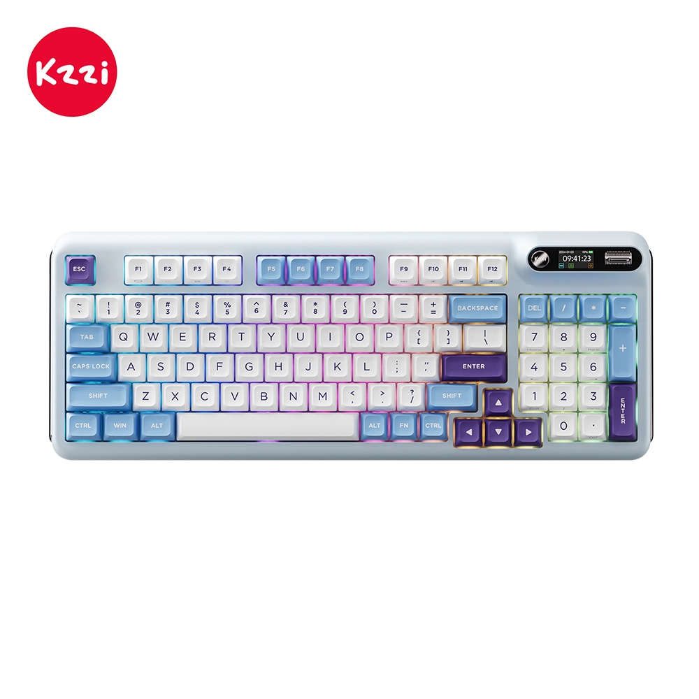 Kzzi Kezhi Z98 Blue Sea 94 โครงสร้างปะเก็นที่สําคัญสามโหมดบลูทูธไร้สาย ...