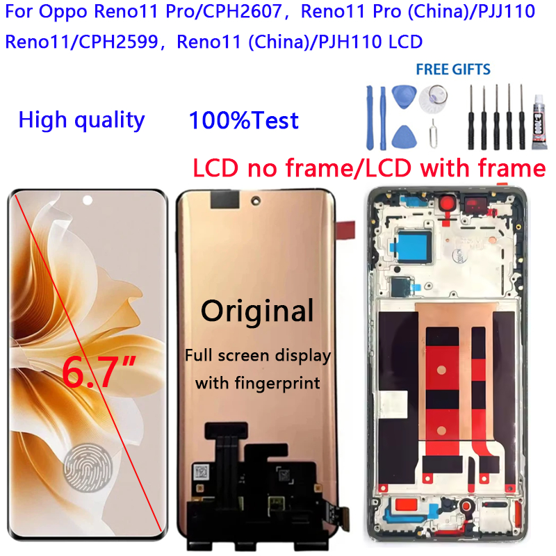 6.7 LCD สําหรับ Oppo Reno11/11 Pro CPH2607/CPH2599,Reno11/11 Pro (จีน ...