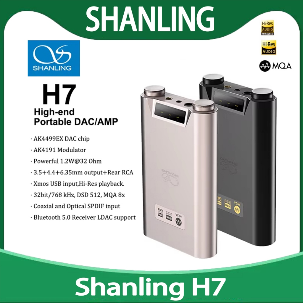 Shanling H7 Hi-Res HIFI แบบพกพา MQA USB DAC AK4191EQ AK4499EX เครื่อง ...