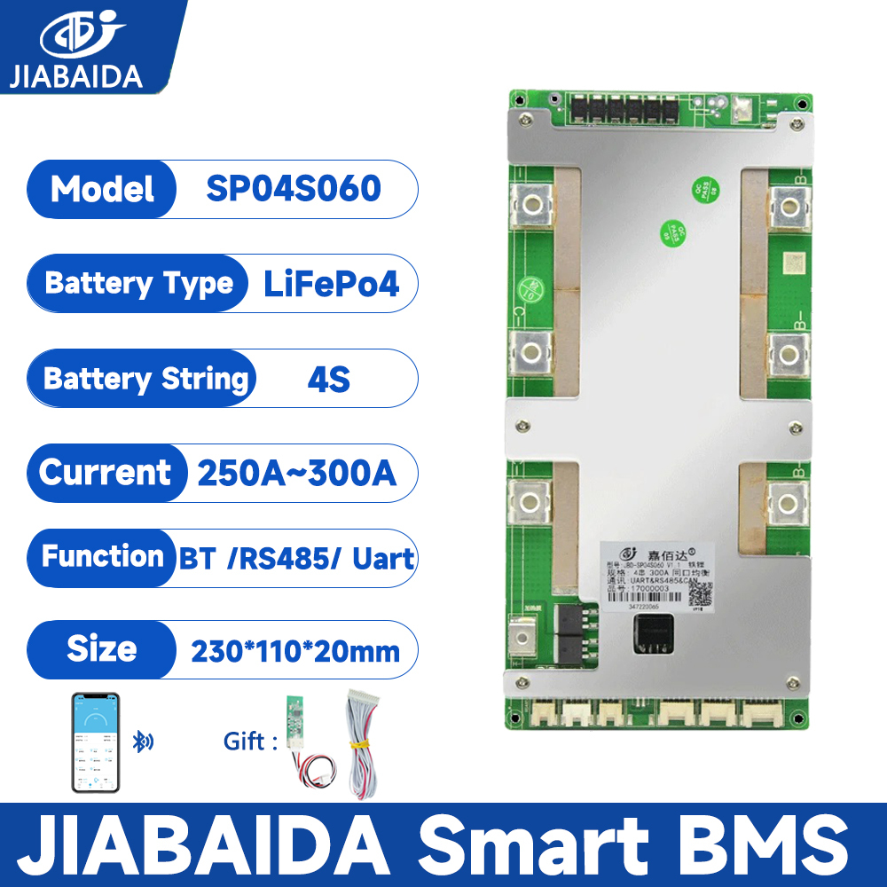 Jbd สมาร์ท Bms 4S LiFePo4 250A 300A Li-ion LiFePo4 Bms 3S 4S 12V พร้อม ...