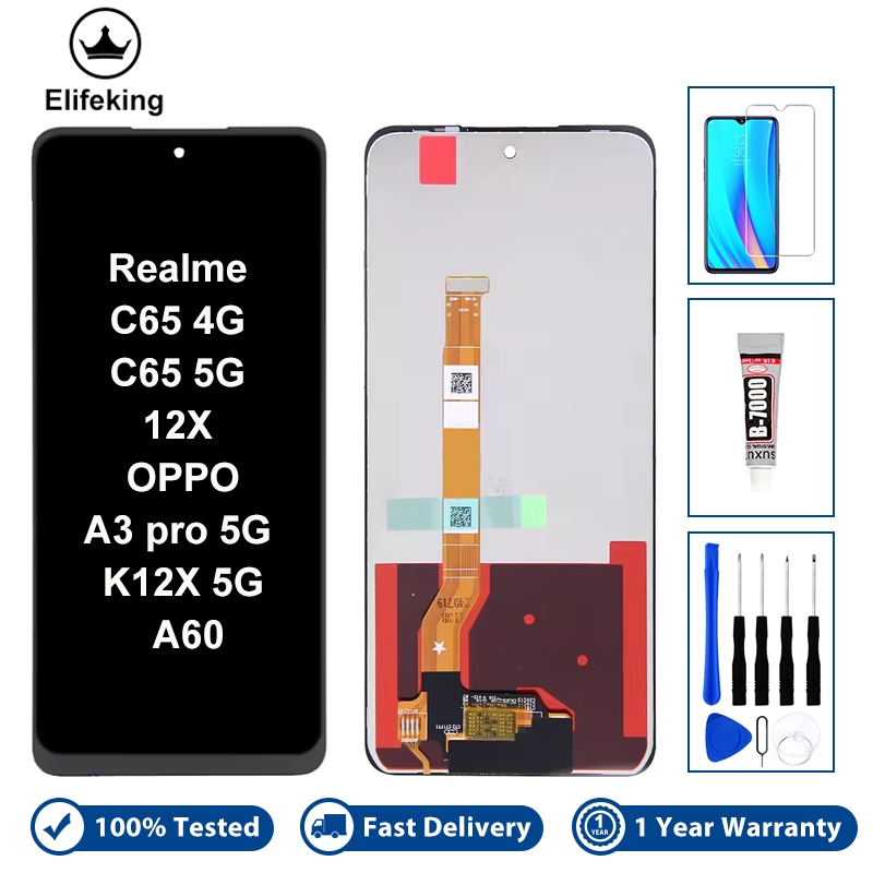 Lcd สําหรับ OPPO A3 pro 5G K12X 5G A60 Realme C65 4G 5G 12X จอแสดงผล ...