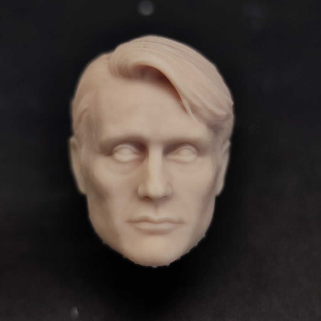Unpainted 1/12 Scale Mads Mikkelsen Hannibal Head แกะสลักรุ่น Fit ...