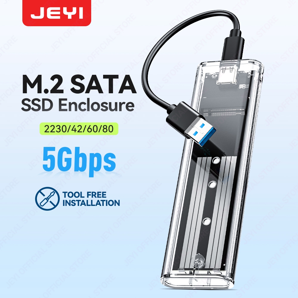Jeyi โปร่งใส M.2 SATA SSD Enclosure อะแดปเตอร์, USB 3.1 (6 Gbps) ถึง ...
