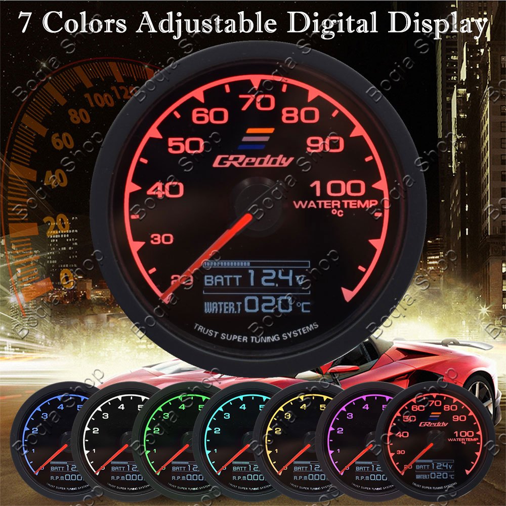 Greddy Racing 7 เครื่องวัดสี Multi D / A LCD Digital Display Water Temp ...