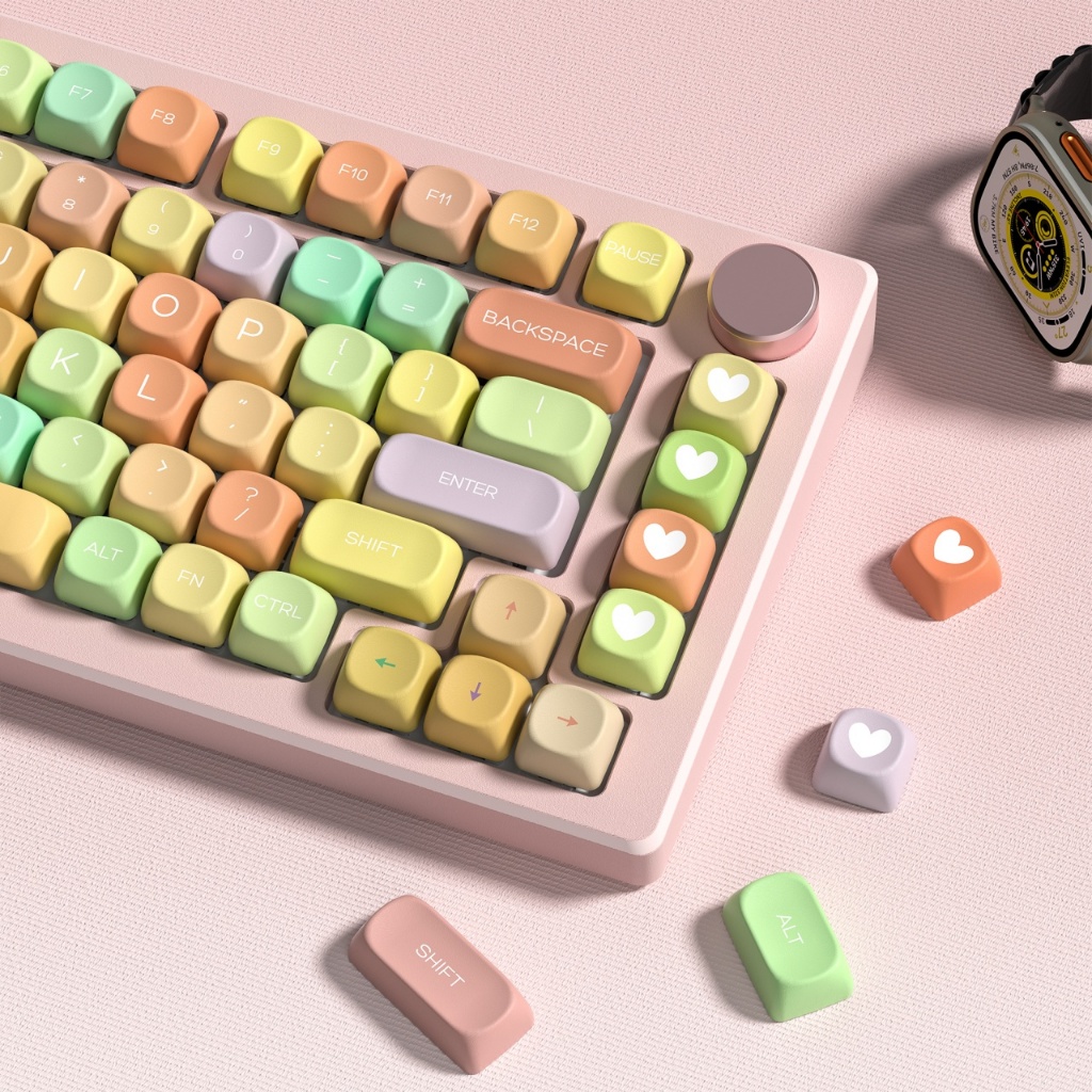Womier Sweet Candy 133 คีย์ Dye Sub MOA สีสัน PBT Keycaps ชุดสําหรับ ...