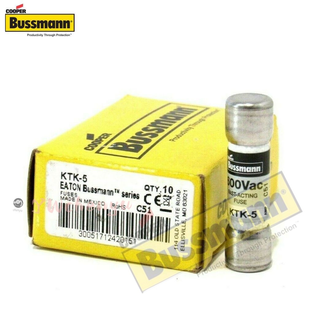 Bussmann EATON ฟิวส์ KTK-1 2 3 4 5 6 7 8 9 10 12 15 20 25 30 600V KTK ...