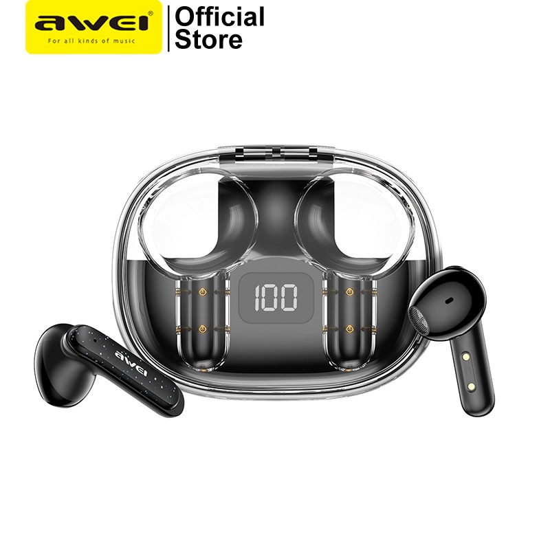 Awei T86 หูฟังบลูทูธ ENC ตัดเสียงรบกวน HD Call เบสหนัก อินเอียร์ มีไมค์ | Shopee Thailand