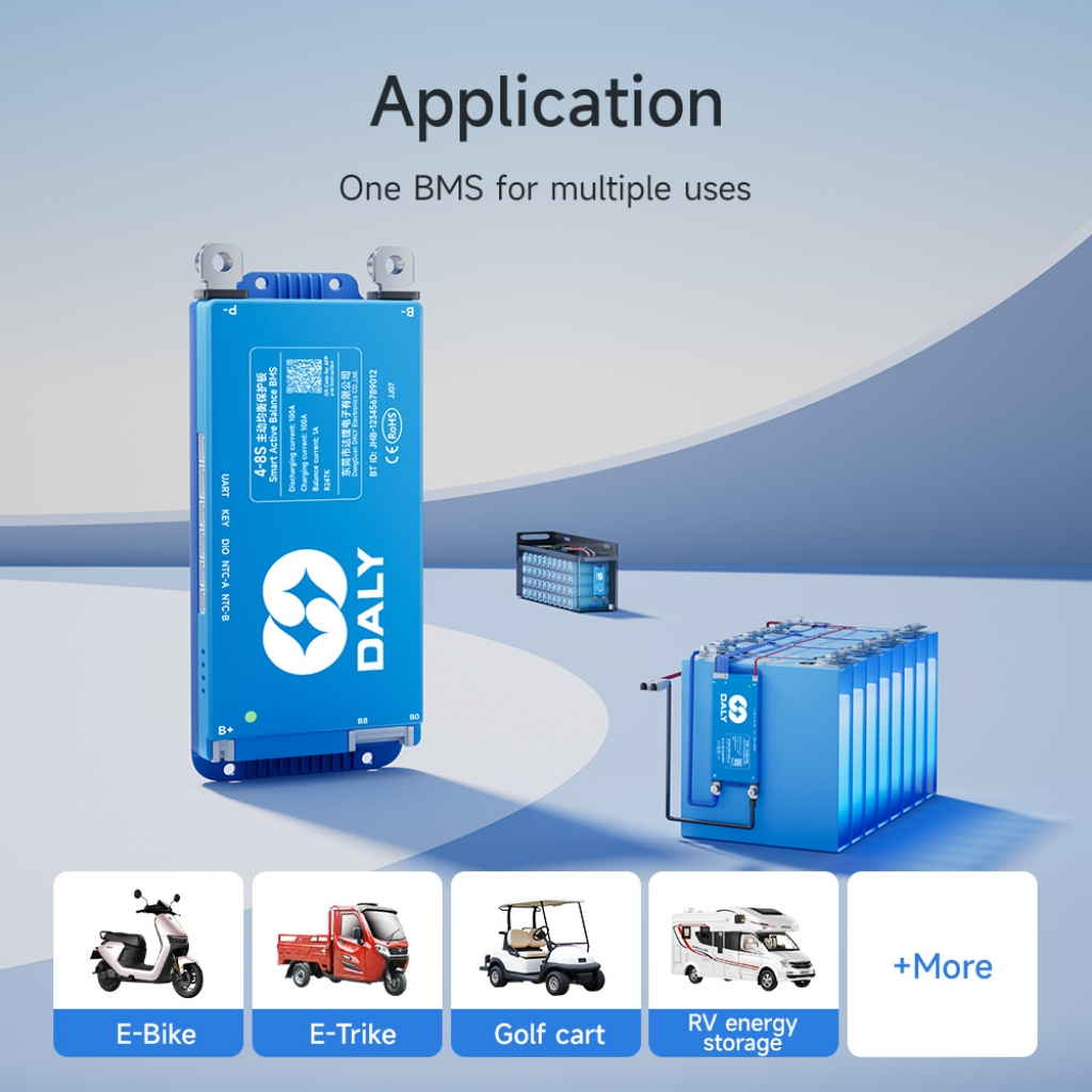 Bms Smart balance Bluetooth BMS 4s 8s 17s 20s 24s / 60A 80A 100A 150A Balanced current 1A การ ...