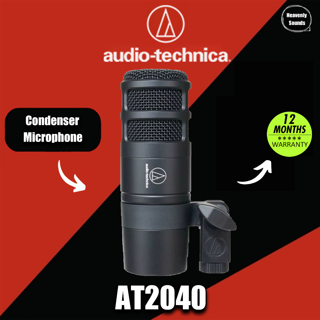Audio-technica AT2040 Supercardioid Dynamic Podcast Microphone XLR, สี ...