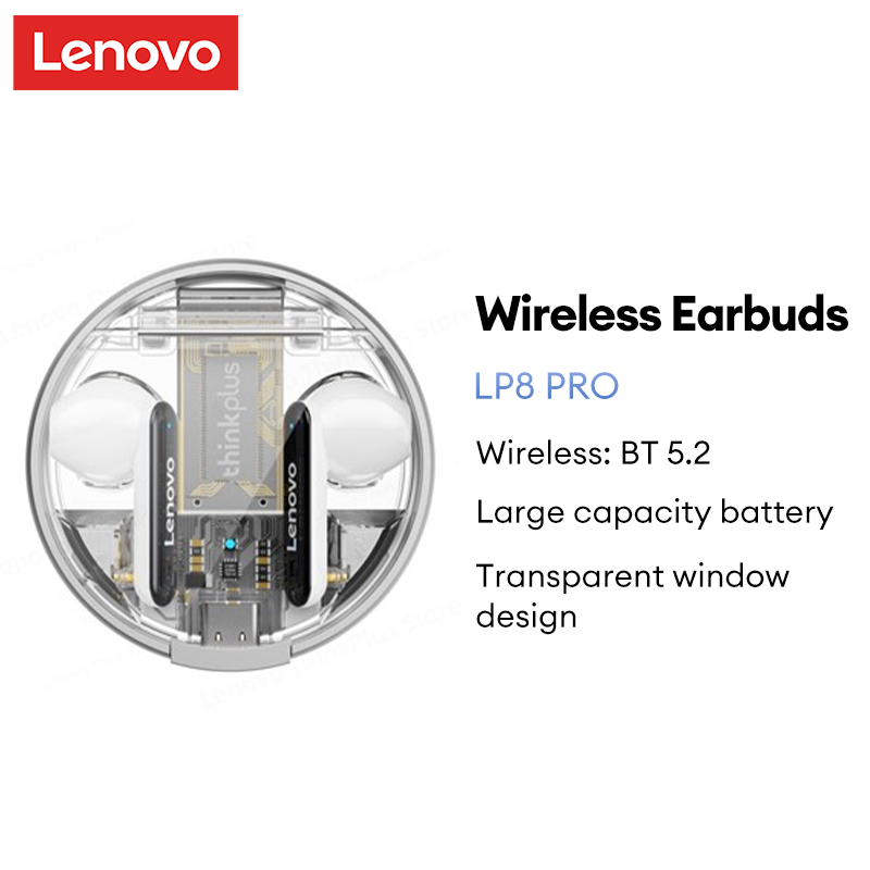 Lenovo LP8 PRO หูฟังบลูทูธไร้สาย 5.2 HIFI เสียงสเตอริโอ 9D IPX5 กันน้ํา พร้อมไมโครโฟน สําหรับ ...