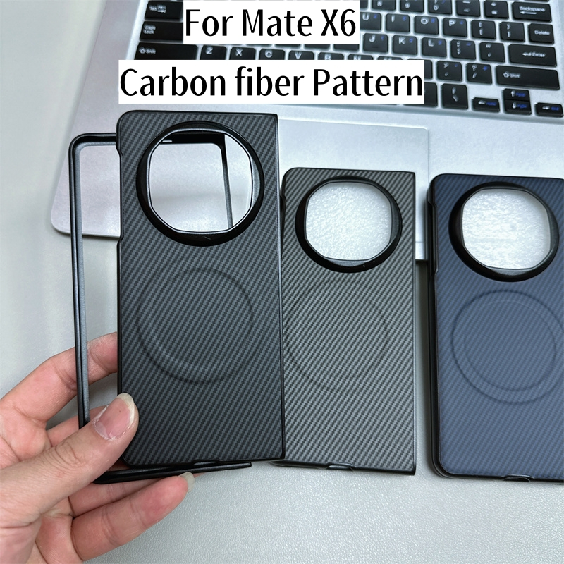 สําหรับ Huawei Honor Magic V3 V2 V Flip Mate X6 X5 X3 X2 กรณี Ultra Thin คาร์บอนไฟเบอร์รูปแบบ PU ...