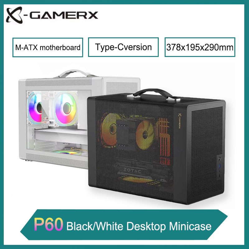 Power Train P60 รุ่นตาข่าย MATX กรณี Type-C มือถือคอมพิวเตอร์พกพาแชสซี ...