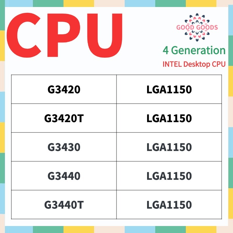 G3420 G3420T G3430 G3440 G3440T 4th generation INTEL Pentium เดสก์ท็อป ...