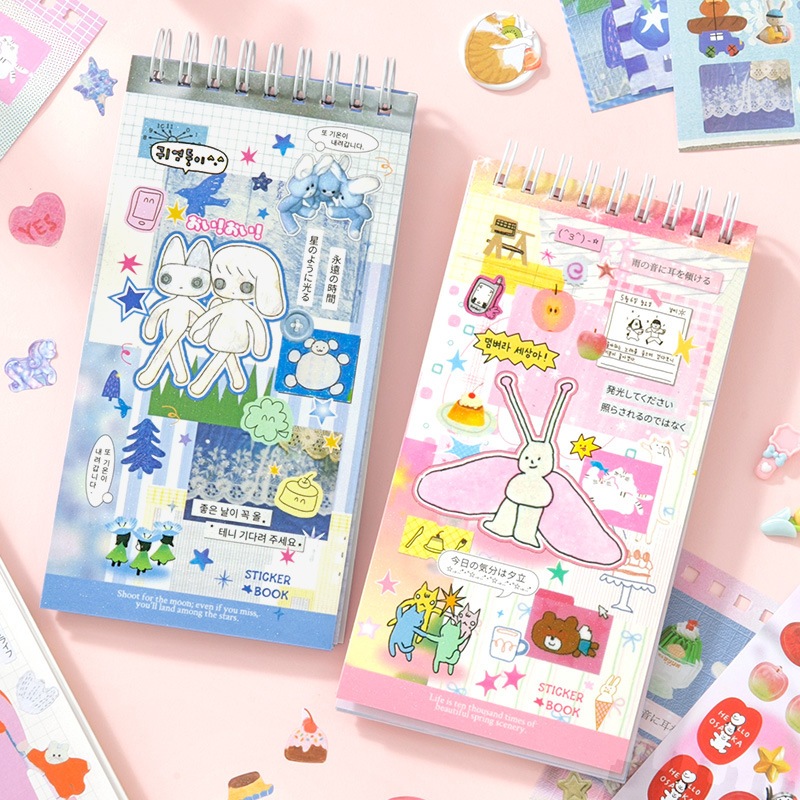 โอยา | Coil Cut Film Sticker Book ins Cute Material Handbook Sticker ...