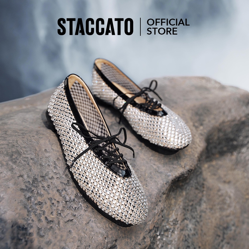 Staccato Women's Round Toe Ballet Flats รองเท้าบัลเล่ต์ รองเท้าส้นแบน ...