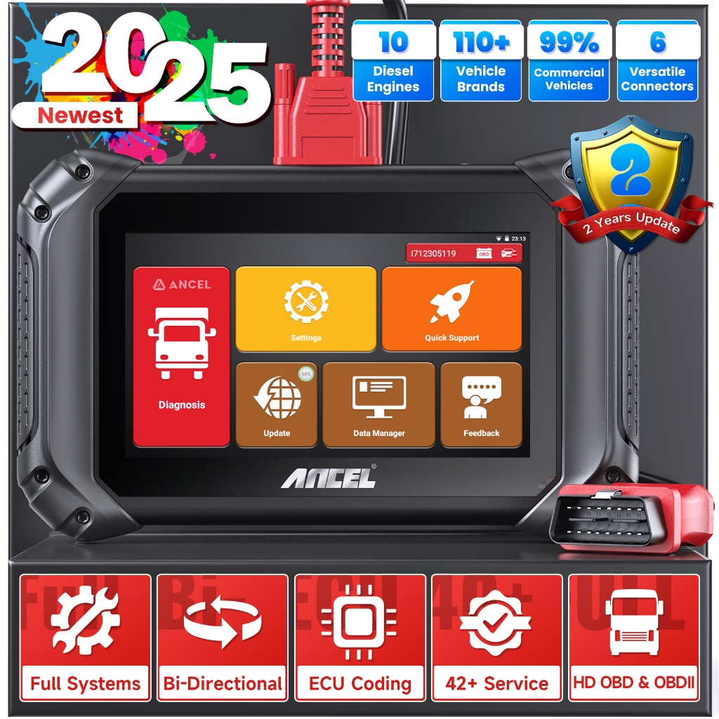 Ancel V5 HD เครื่องอ่านโค้ด เครื่องสแกนวิเคราะห์ดีเซล แบบสองทาง รีเซ็ท 40 ฟังก์ชั่น สำหรับ ...