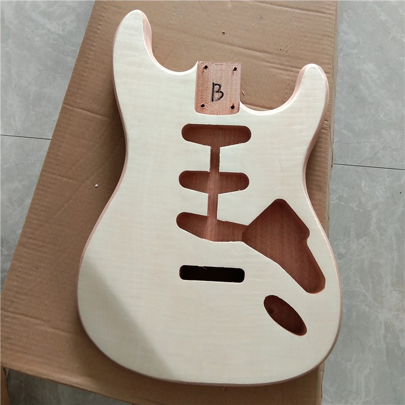 6 สายคลื่นเดียวกีตาร์ไฟฟ้า Body,Flame Maple Skin Top 1 ชิ้น Mahogany ...