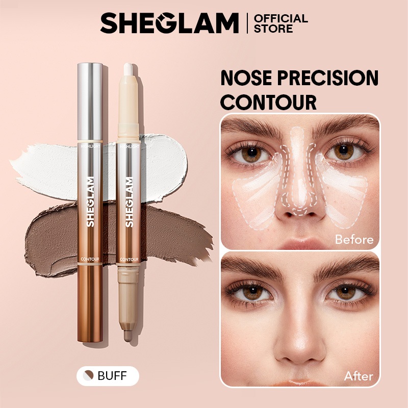 Sheglam Fine Line 2-In-1 Nose Contour & Highlight Pen-2-Color Contour ...