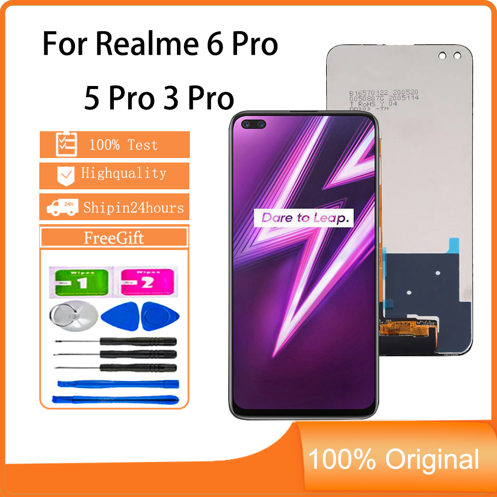 จอแสดงผลต้นฉบับ Realme 6 Pro 5 Pro 3 Pro เปลี่ยนหน้าจอสัมผัส LCD ...