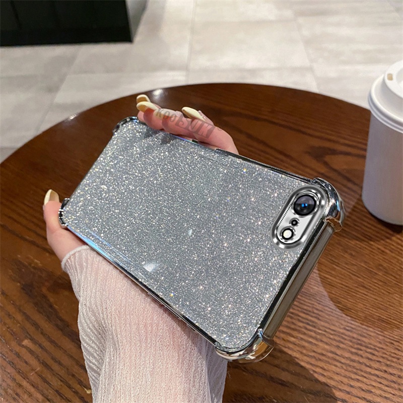 สําหรับ IPHONE 7 8 6 6S Plus APPLE SE2 SE3 SE 2020 2022 ผงแฟลชแม่เหล็กดูด TPU ปลอกอ่อนฝาหลัง ...