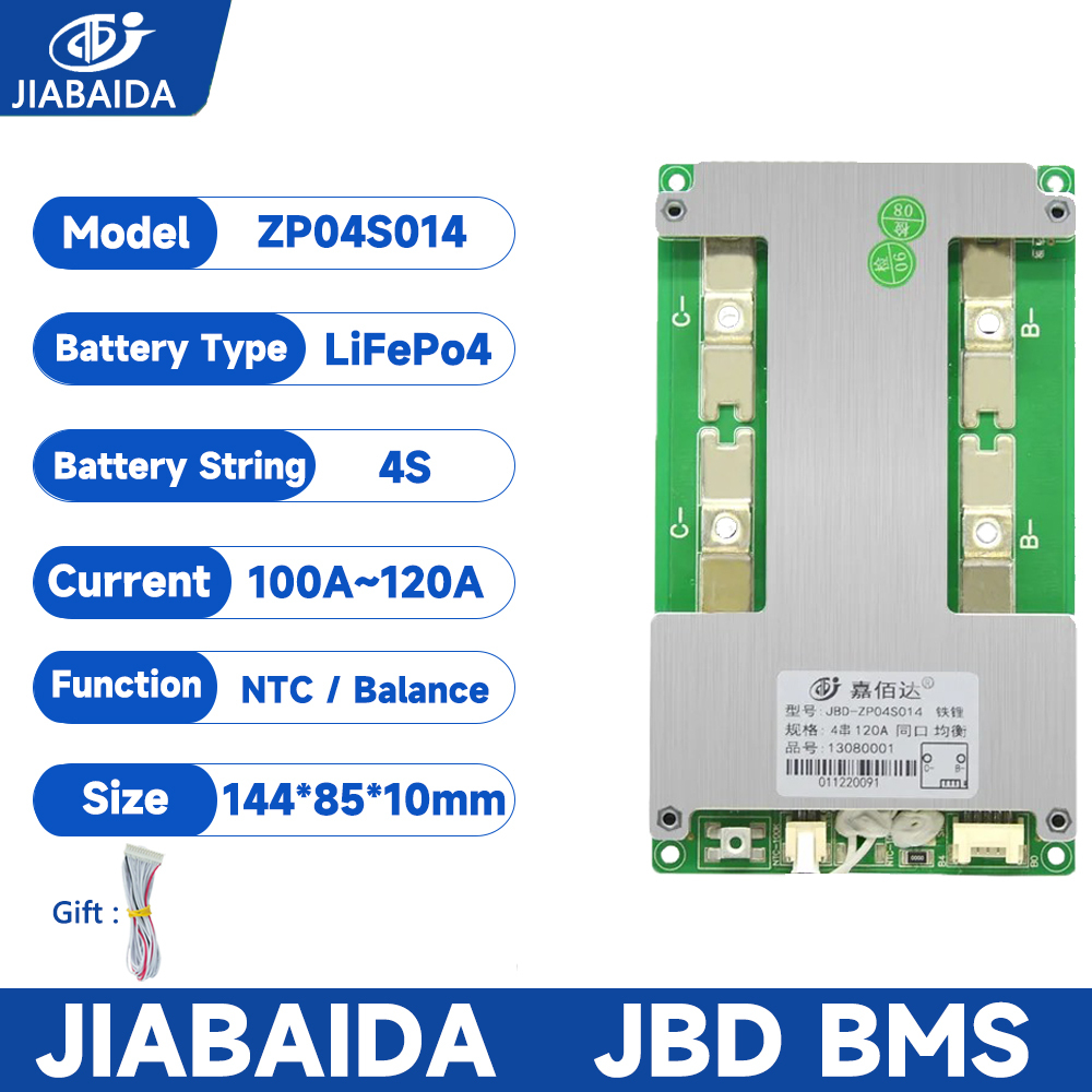 Jbd BMS 4S 12V Lifepo4 3.2V 100A 120A กระแสพร้อม Balance Heating Series Temp SensorJIABAIDA BMS ...