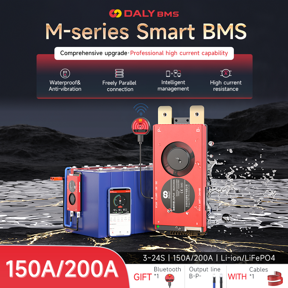 (จากกรุงเทพ)DALY Smart/hardware BMS 4s 12v 8s 24v 16s 48v high current 150A 200A lifepo4 BMS ...