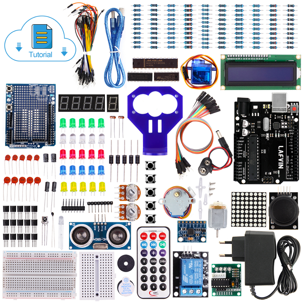 Lafvin Super Starter Kit ชุดเรียนรู้แหล่งจ่ายไฟสําหรับโครงการ Arduino UNO R3 พร้อมบทช่วยสอน ...