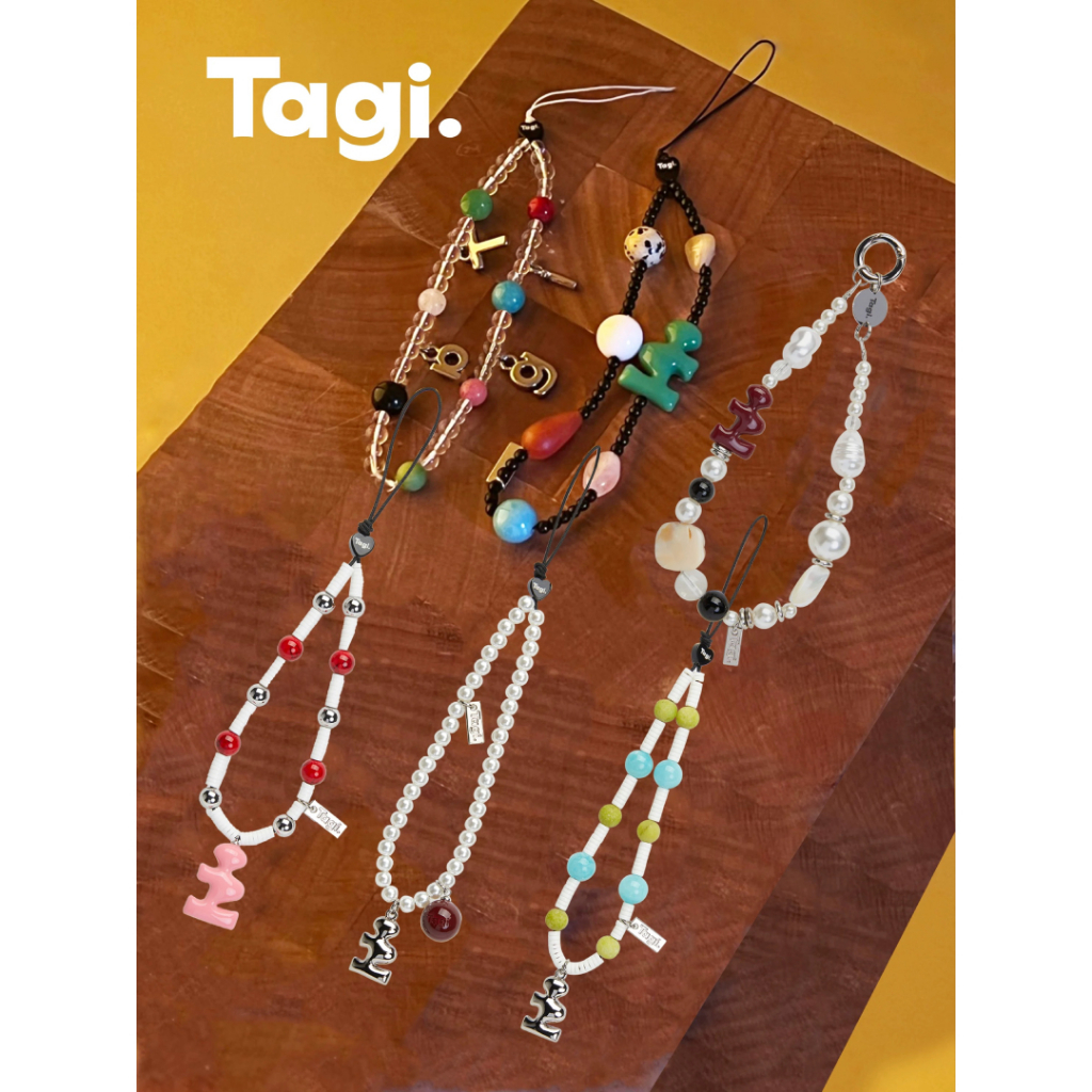 Tagi. Imagine Phone Chain Pearl Letter Natural Stone Acrylic Phone ...