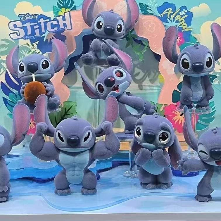 พร้อมสต็อก Stitch Muscle Monster ชุดน่ารัก Mystery Box Desktop Flocking ...