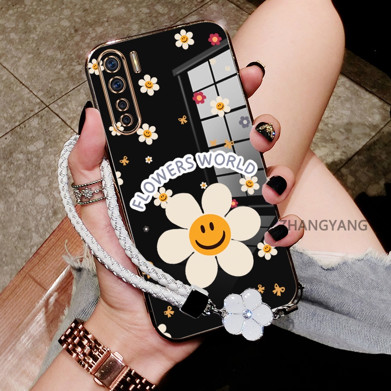 สําหรับ OPPO reno 3 reno 3 Pro ซิลิโคนเคสโทรศัพท์ไฟฟ้าความงามการ์ตูนดอก ...