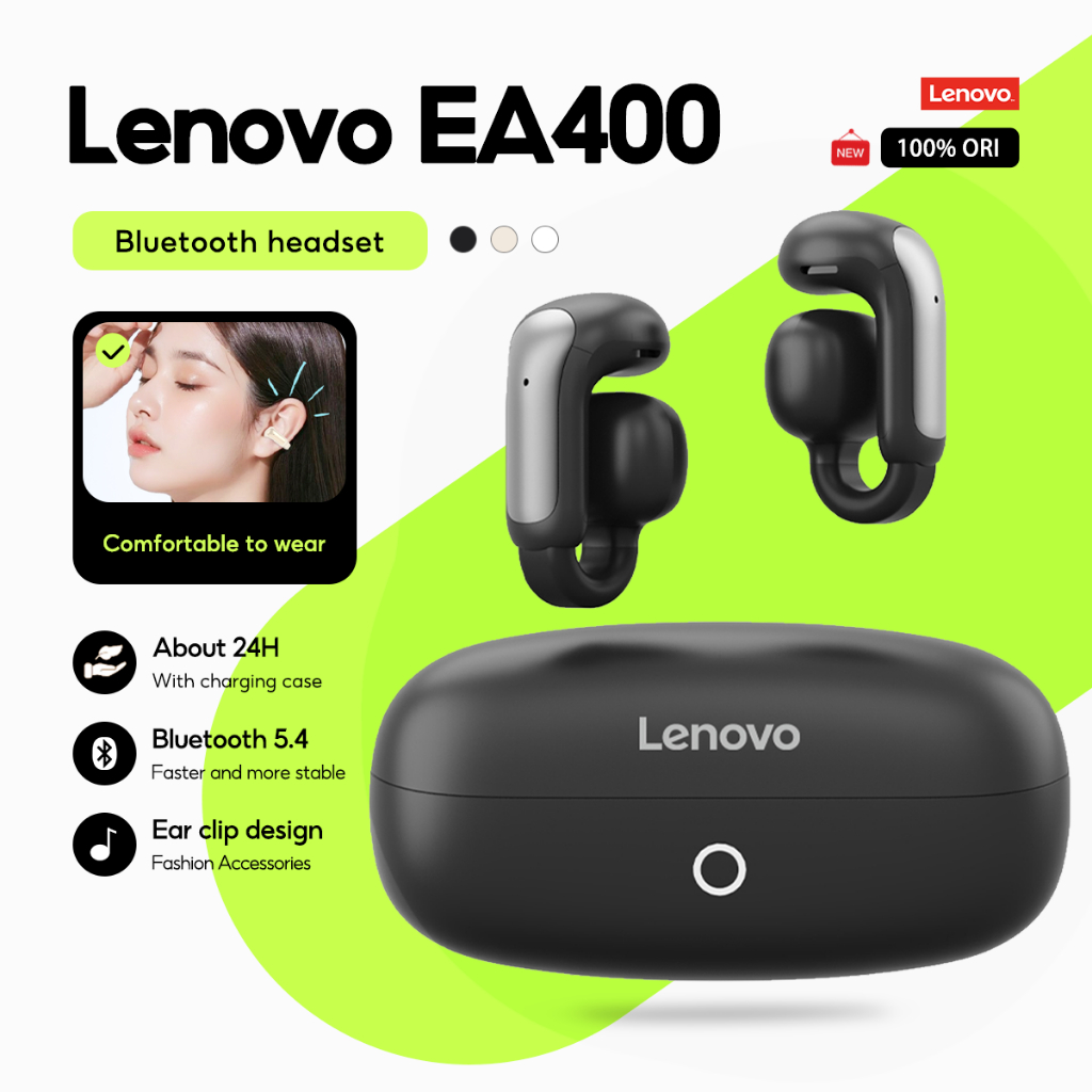 หูฟัง Lenovo EA400 หูฟังไร้สายบลูทูธ TWS หูฟังแบบเปิดบลูทูธ 5.4 ระบบควบคุมแบบสัมผัสอายุการใช้งาน ...