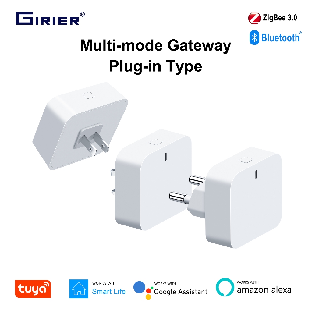 GIRIER Tuya ZigBee Gateway Hub Plug-in Type Multi-mode ZigBee Bluetooth ...