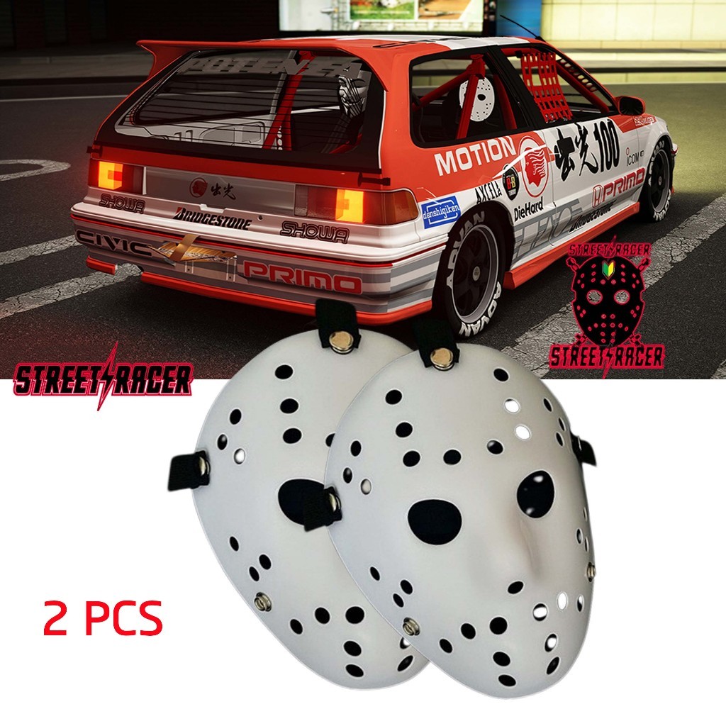 2pcs Jason Voorhees หน้ากาก kanjo topeng jason หน้ากาก JDM สไตล์รถ ...