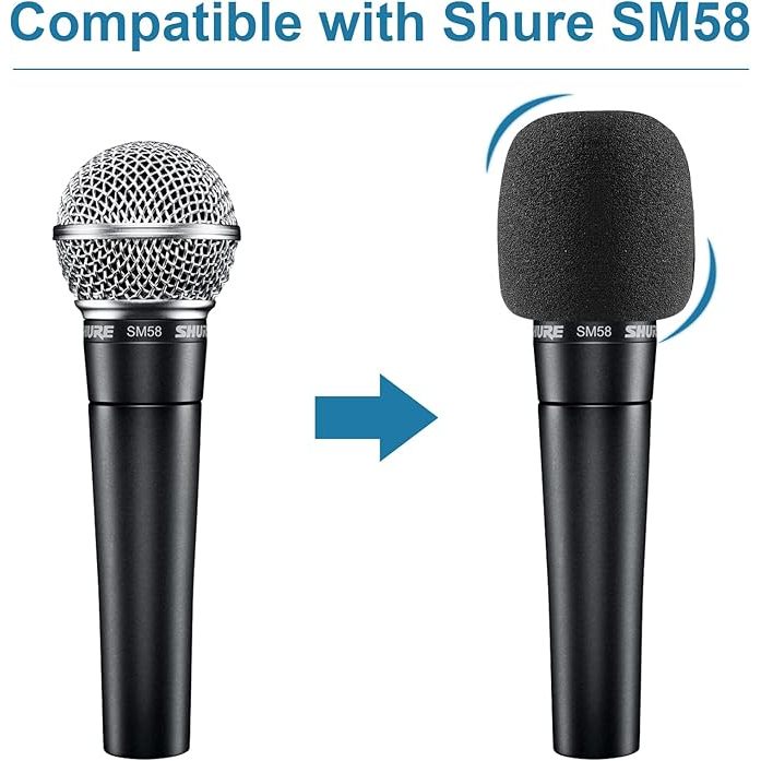 SM58 Pop Filter เข้ากันได้กับไมโครโฟน Shure SM58, SM58S SM58-LC Ball ...