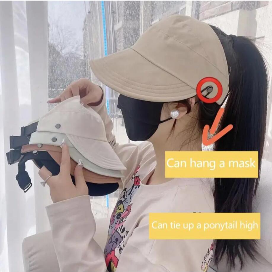 M02 Open Top Bucket Hat UFP50 with Button Sunscreen Hat Uzzlang Soft ...