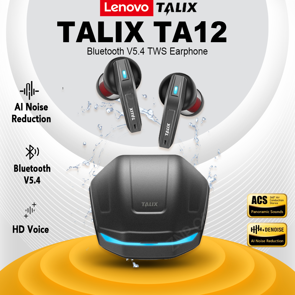 Lenovo Talx TA12 ชุดหูฟังบลูทูธ 5.4 แฟชั่นกีฬาชุดหูฟังไร้สายเพลงไฮไฟ ...