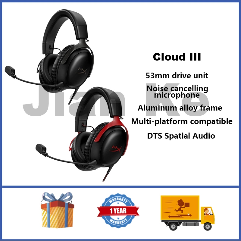 Hyperx Cloud 3 III ชุดหูฟังเล่นเกมแบบมีสาย eSports Professional หัวติดตั้งหูฟังสําหรับ PC PS4 ...