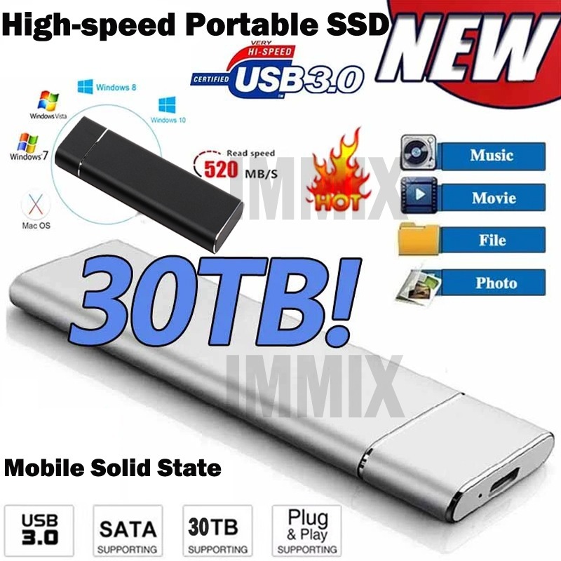 ฮาร์ดดิสก์ภายนอก 30TB แบบพกพา SSD ฮาร์ดดิสก์ภายนอก 64TB USB3.1 แบบพกพา 10TB | Shopee Thailand