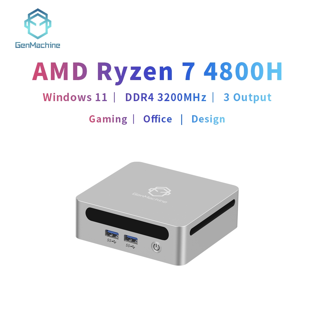 GenMachine Ren4000 Mini PC AMD Ryzen 7 4800H 3.3.GHz สูงสุด 4.6GHz ...
